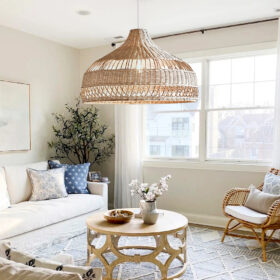 Rattan Radiant Pendant Lights Antique Wicker Lamp Shade