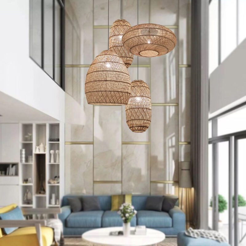 All Rattan Pendant Light Fixtures and Chandelier, Lampshade