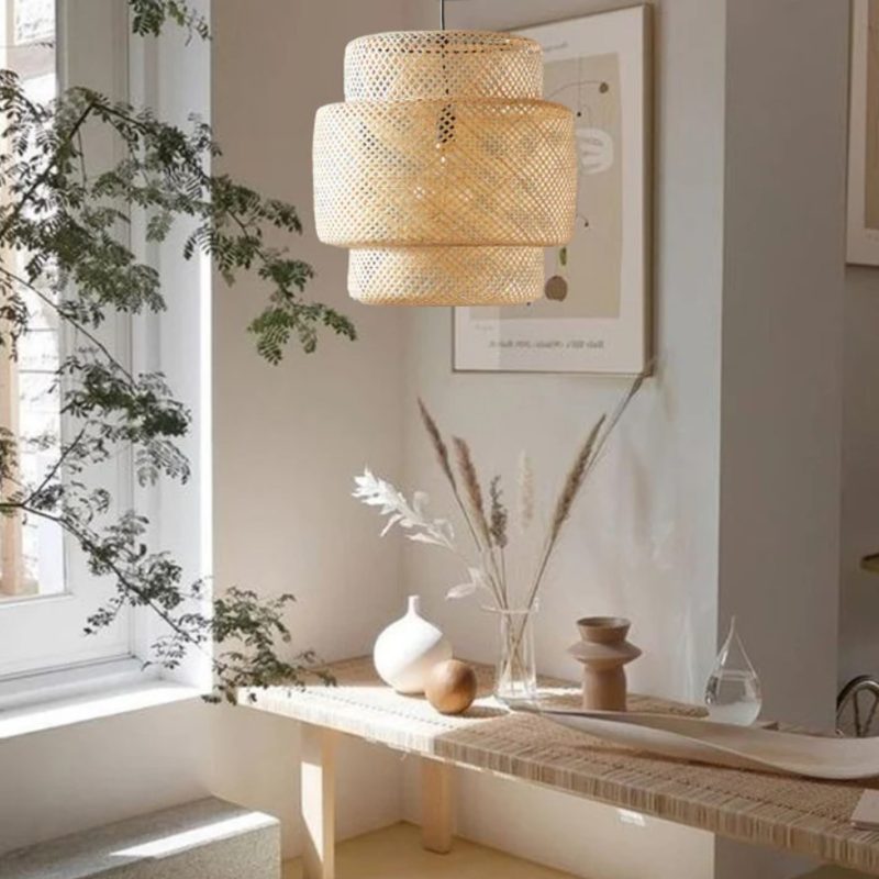 Bamboo Sinnerlig Pendant Lamp Wicker Lantern for Cozy Interiors