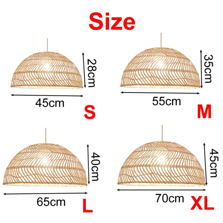 Wicker Dome Pendant Light Fixture Black & Natural