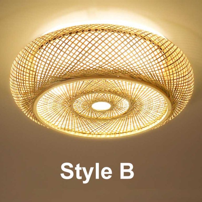 High Quality Bamboo Ceiling Light Chandelier Wicker Lampshade