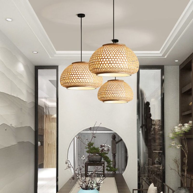 Bamboo Tower Pendant Light for Dining Room Setup