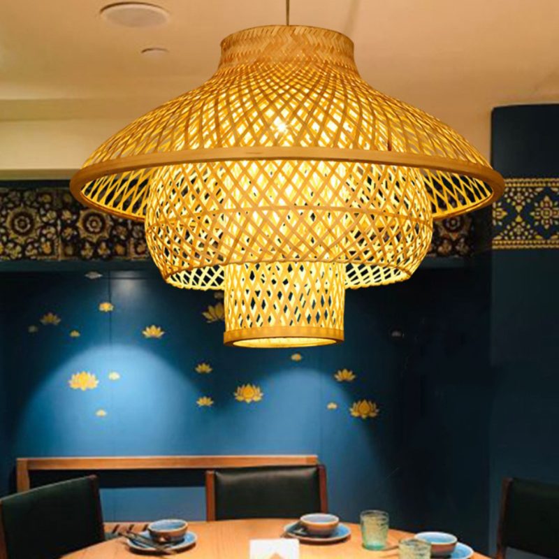 Woven Bamboo Pendant Lights Bamboo Lamp Shade Lantern, Wicker Bamboo ...
