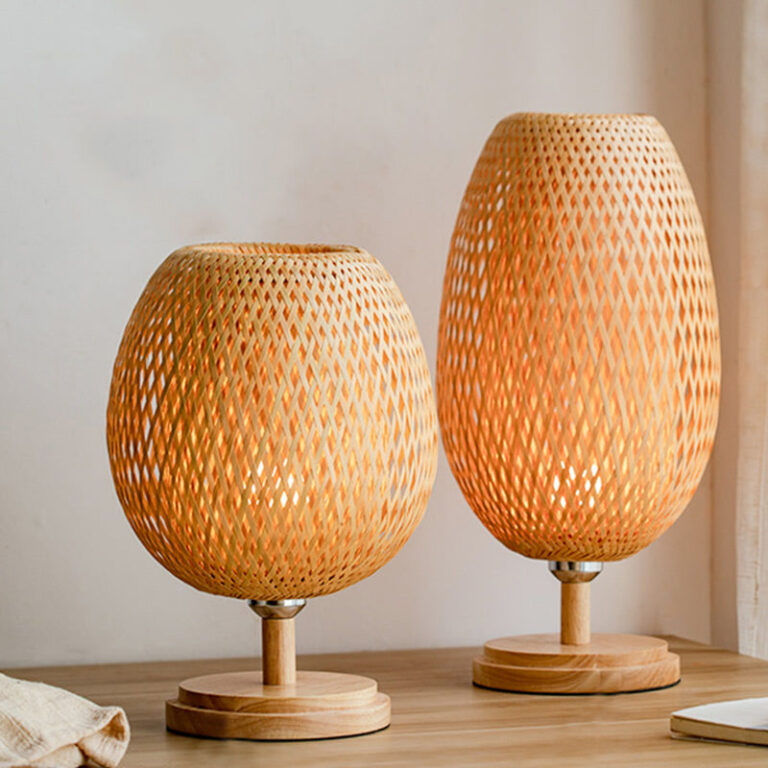 Bamboo & Rattan Table Lamp Handmade by VietShopDesign