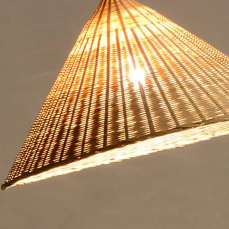 Rattan Cone Lampshade Pendant Light Over Kitchen Island