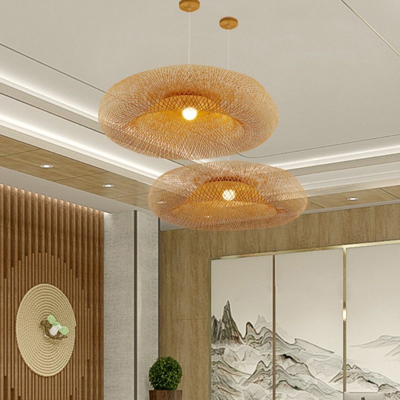 Bell Shape Bamboo Lampshade, Bamboo Pendant Light Fixture