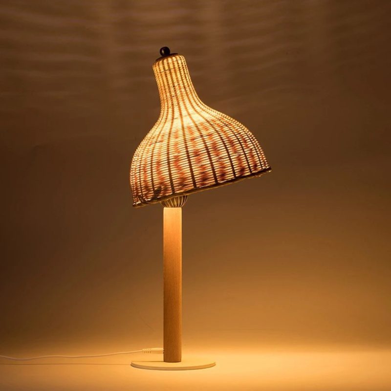 Bamboo & Rattan Table Lamp Handmade by VietShopDesign