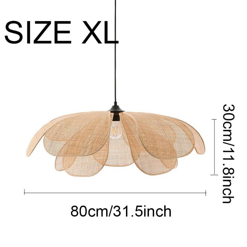 Creative Rattan Flower Pendant Light Rattan Petal Ceiling Light