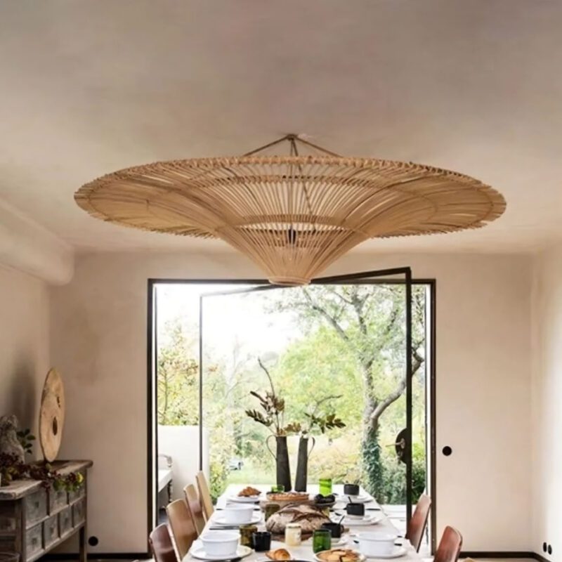 Luminous Rattan Pendant Light Extra Large Wicker Chandelier