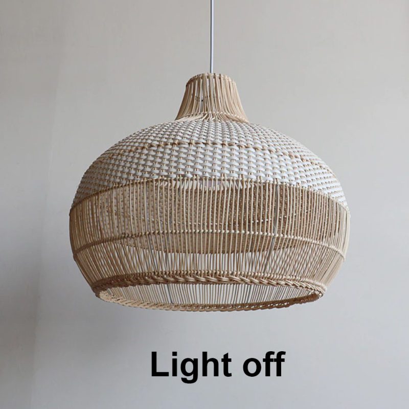 White Wicker Lamp Shades, White Rattan Light Fixture
