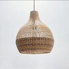Bottom Tan Brown Rattan Pendant Light Rattan Lamp Shade