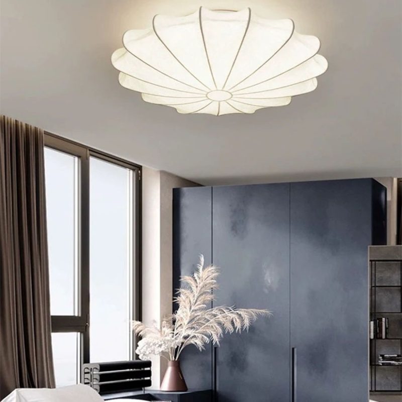 Silk Ceiling Lamp in Minimalist Style with Wabi Sabi Appeal