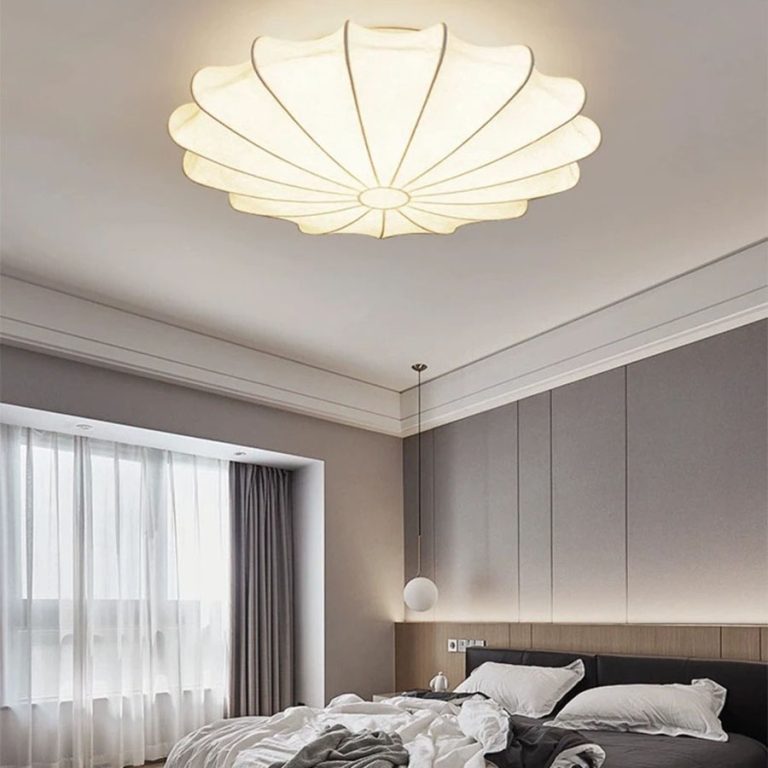 Silk Ceiling Lamp in Minimalist Style with Wabi Sabi Appeal
