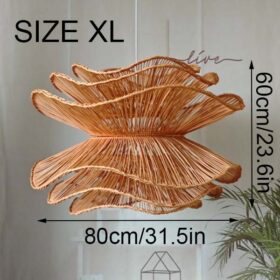 Vietnamese Flower Rattan Chandelier - Artistic Boho Ceiling Light