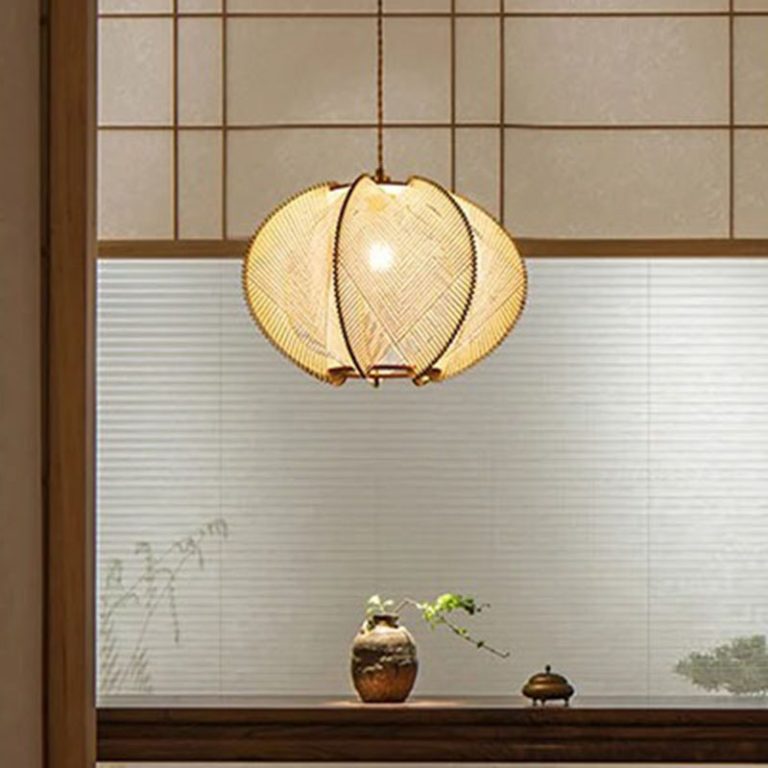 Rope and Wood Pendant Light for Living Room or Bedroom