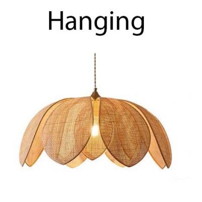 Flower Petal Rattan Pendant Light - Soft Bloom Inspired Ceiling Lamp