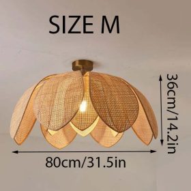 Flower Petal Rattan Pendant Light - Soft Bloom Inspired Ceiling Lamp