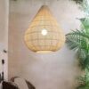 Teardrop Wicker Rattan Light, Handcrafted Pendant for Rustic Decor