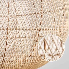 Teardrop Wicker Rattan Light, Handcrafted Pendant for Rustic Decor