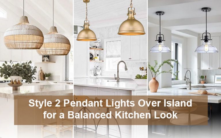 Two Pendant Lights Over Island: Elegance & Functionality
