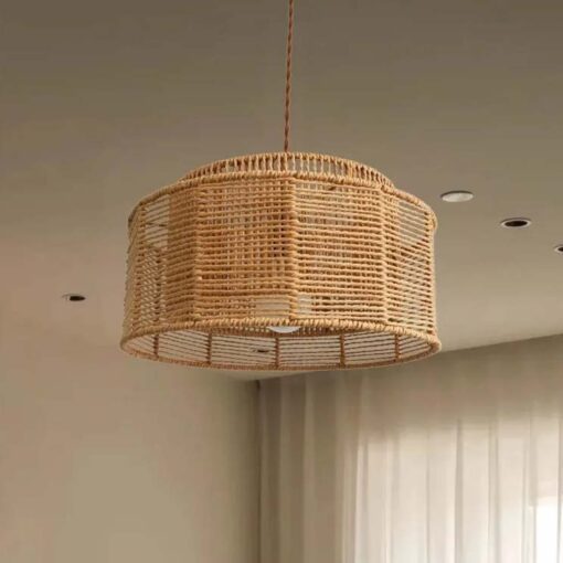 Wabi Sabi Paper Rope Pendant Light Tiered Lampshade